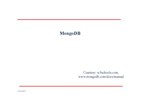 Mongodb Nosql Database Mongodb Courtesy W3schools