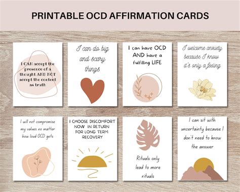 Printable Ocd Affirmation Cards Erp Cards Obsessive Compulsive