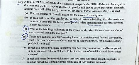 solved 10 a total of 24mhz of bandwidth is allocated to a