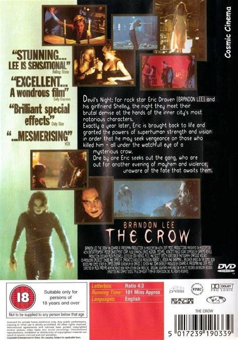 The Crow Dvd Uk Brandon Lee Bill Raymond Ernie Hudson