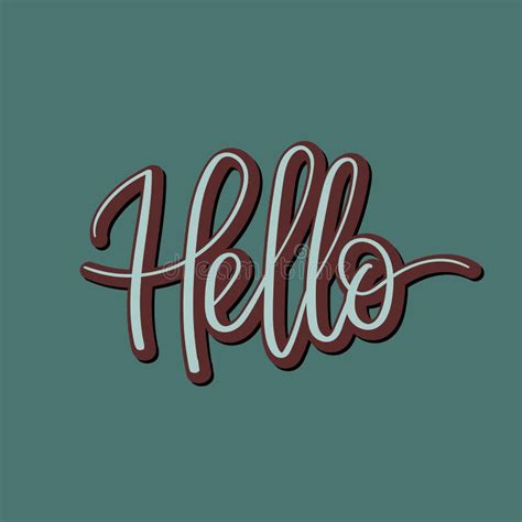 Hello Hand Lettering Greeting Card Modern Calligraphy Vector