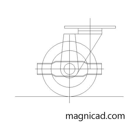 가구부속 캐스터 입면 캐드 D F Ca007 Library Magnicad Cad Block Free Download