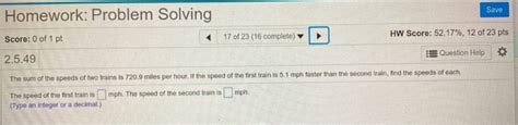 Solved Save Homework Problem Solving Score 0 Of 1 Pt