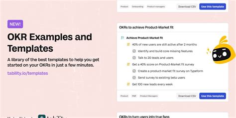 Okrs Templates By Tability 100 Searchable Okrs Templates For Every Use Case Product Hunt