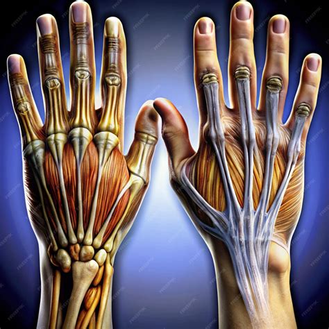 Detailed Hand Anatomy Medical Context Illustration Printable Graphics Design Premium Ai