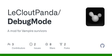 Github Lecloutpandadebugmode A Mod For Vampire Survivors