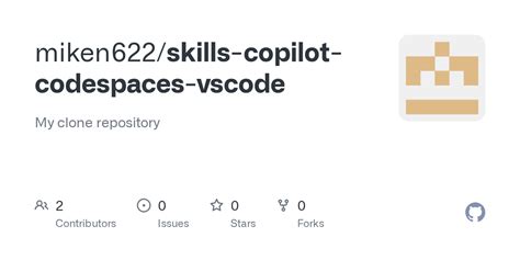 Github Miken622skills Copilot Codespaces Vscode My Clone Repository