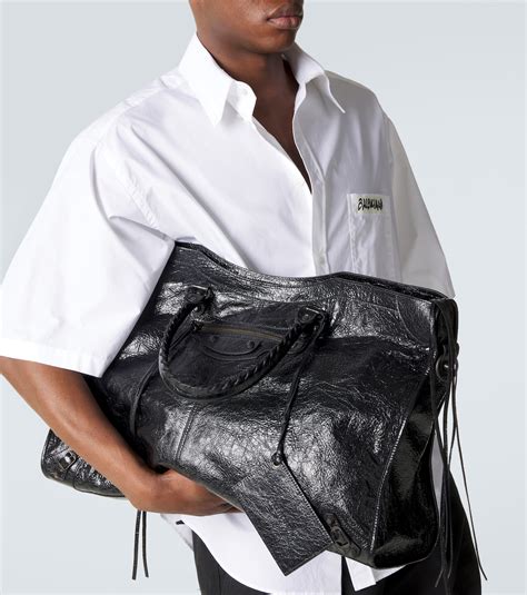 Le City Leather Duffel Bag In Black Balenciaga Mytheresa