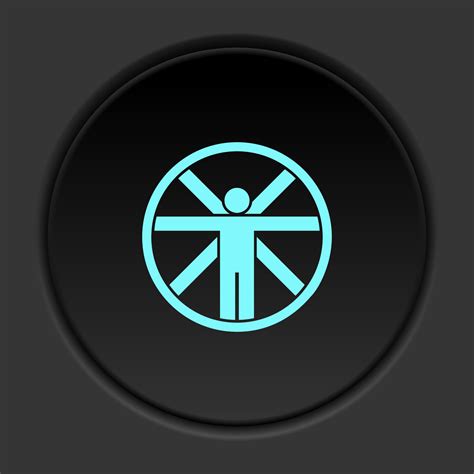 Round Button Icon Vitruvian Man Button Banner Round Badge Interface For Application