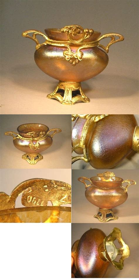 Loetz Art Nouveau Bronze Mont Jardiniere Candia Silver Iris 1902