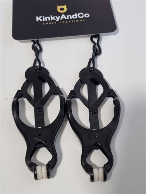 Traditional Black Clover Butterfly Nipple Clamps Bdsm Pain Fetish
