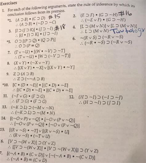 exercises i for each of the following arguments state the rule of