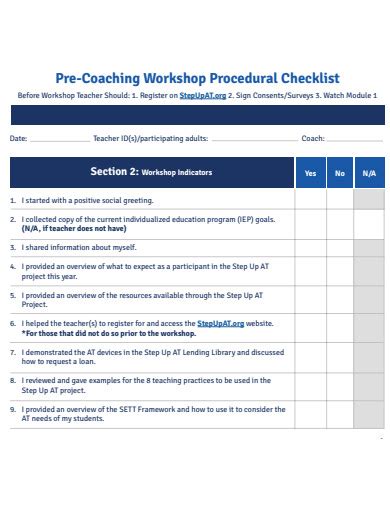 Free 33 Workshop Checklist Samples In Pdf Ms Word