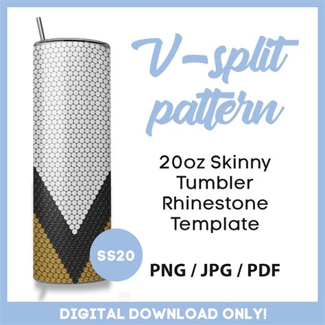 Vsplit Rhinestone Tumbler Template Ss20 For 20oz Tumbler V Split