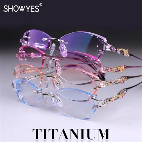 Luxury Rimless Reading Glasses Titanium Women Readers Eyeglasses