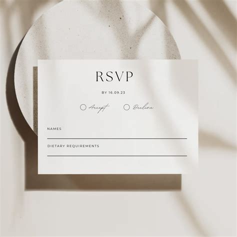Rsvp Template Etsy