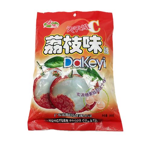 Hong Yuan Food Classic Hard Lychee Litchi Flavor Candy Dakeyi 350g