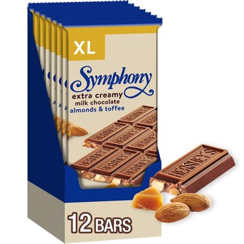 Hersheys Symphony Chocolate Almond Toffee Xl Candy Bars 4 25 Oz 16
