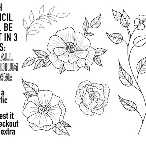 Tattoo Flower Stencil Etsy