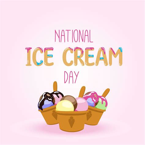 Happy National Ice Cream Day Card A Waffle Cone With Various Fruit Ice