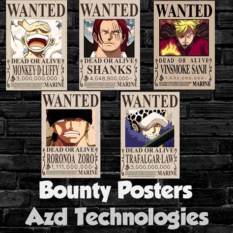 10 One Piece Bounty Posters Of Your Choice Best Quality 12x9 Inches