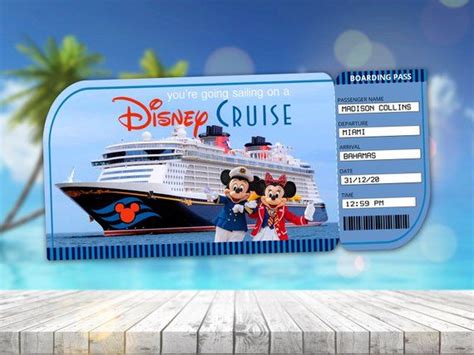 Disney Cruise Ticket Printable Boarding Pass Editable File Etsy