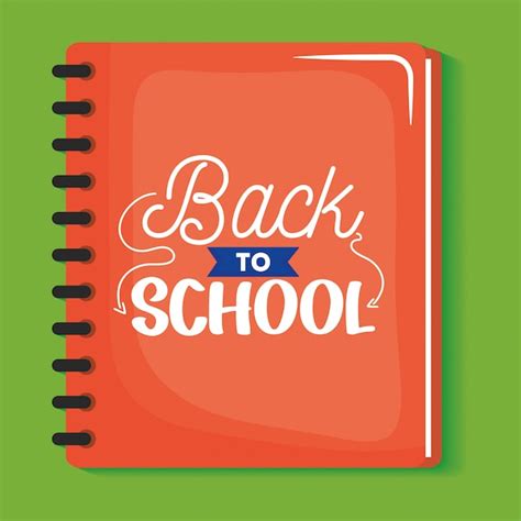 Free Vector Notebook School With Back To School Message