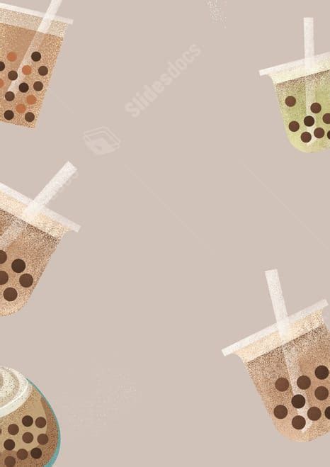 Simplified Pearl Milk Tea Page Border Background Word Template And