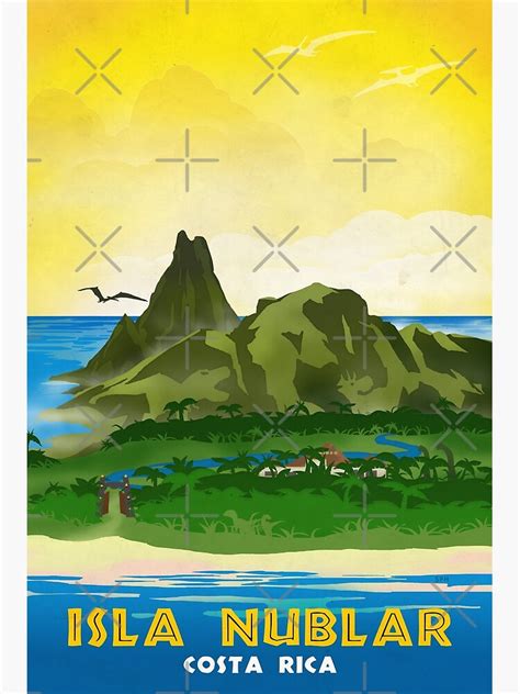 Isla Nublar Retro Jurassic Park Travel Poster Poster For Sale By
