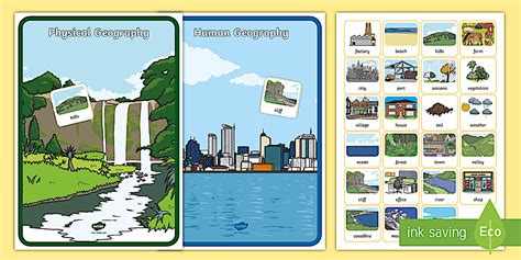 Cursive Physical And Human Geography Sorting Activity