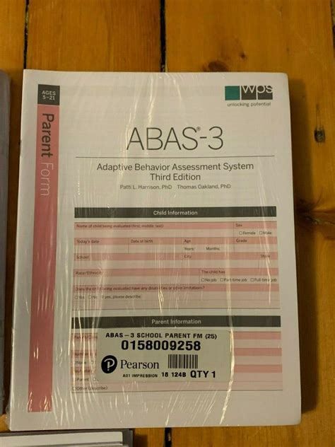 Adaptive Behavior Assessment System Third Edition 3479008483