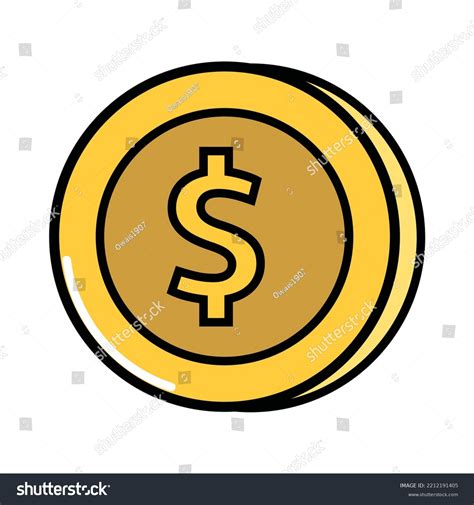 Illustrated Vector Coin Isolated Stock Vector Royalty Free 2212191405