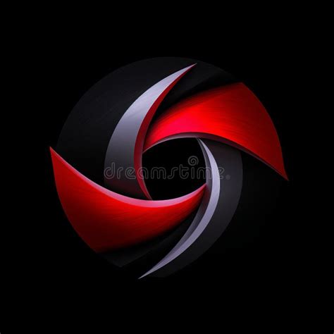 A Red And Black Logo On A Black Background Stock Illustration