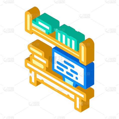 学习等距图标矢量插图的地方