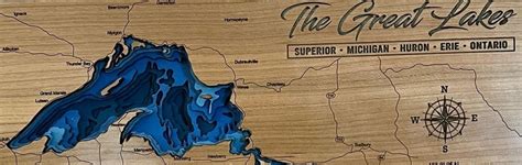 Great Lakes 3d Layered Map Etsy