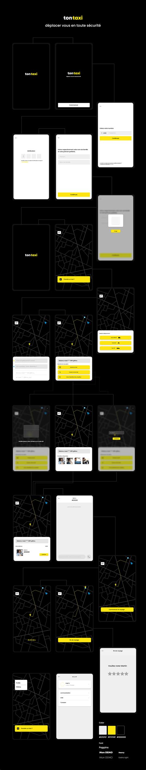 taxi app ui behance