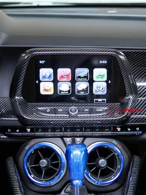 2016 2024 Chevy Camaro Carbon Fiber Infotainment Radio Screen Trim Cov