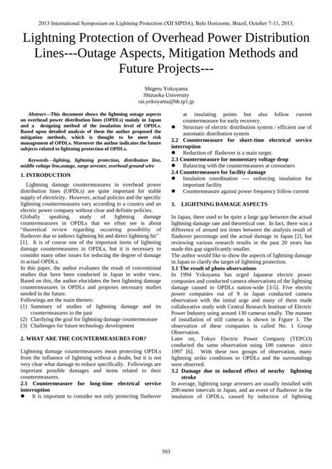 Pdf Lightning Protection Of Overhead Power Distribution Lines Dokumen Tips