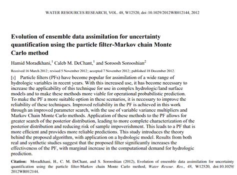 Hydrologic Data Assimilation Dr Moradkhani