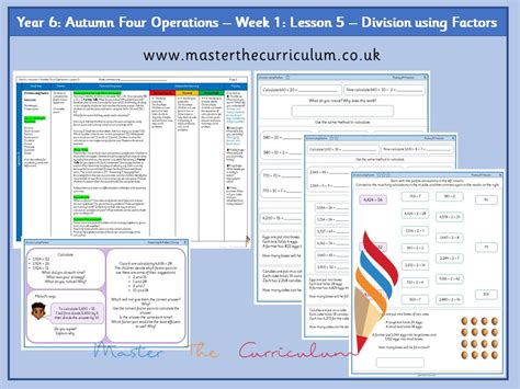 Year Four Operations Lesson Division Using Factors Master The Curriculum