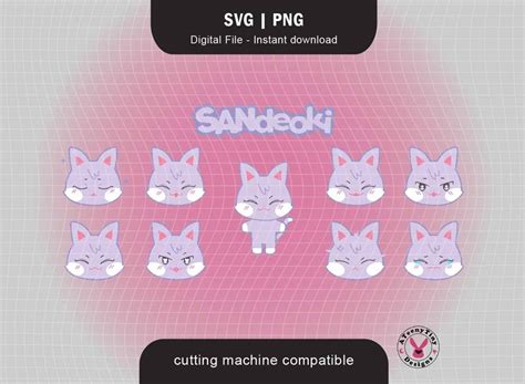 Aniteez Sandeoki Emojis Svg Png Digital File Ateez San Aniteez Character Sticker Emojis Etsy