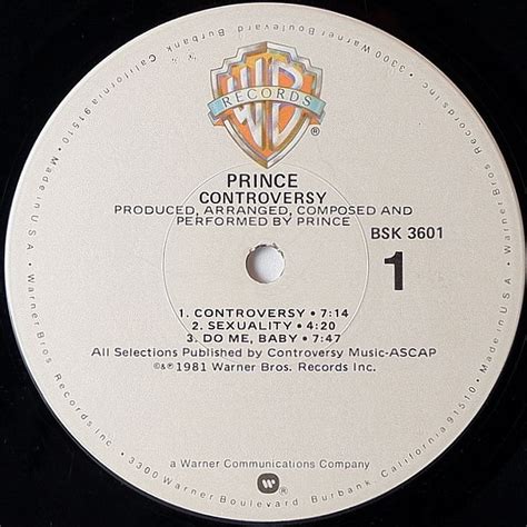Prince Controversy Warner Bros Lp
