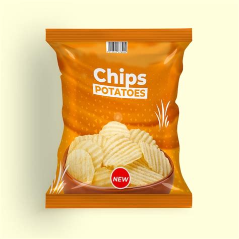 Premium Psd Potato Chips Snack Food Crisps Natural Potatoes And