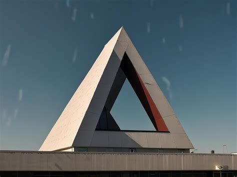 A Building With A Triangle Shaped Roof That Says The Word On It