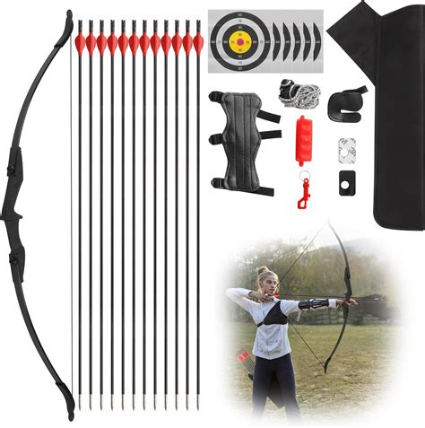 Nisorpa 40lbs Recurve Bow And Arrow Set 51 Takedown Hunting Target