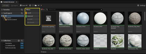 filters and collections in unreal engine unreal engine 5 6