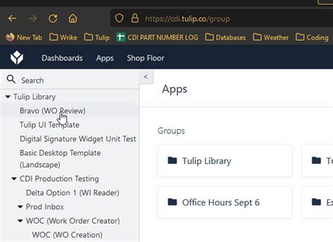 tulip app groups drag and drop not working support troubleshooting