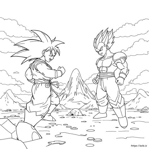 Dragon Ball Z Para Colorear Goku Y Vegeta Esle