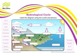 Water Cycle Worksheet Processes And Diagrams