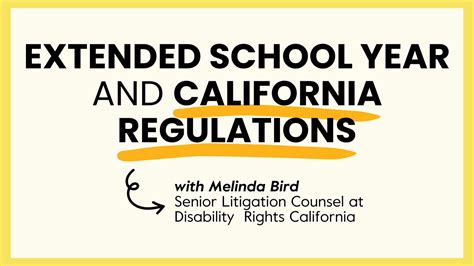 Extended School Year Esy And California Regulations